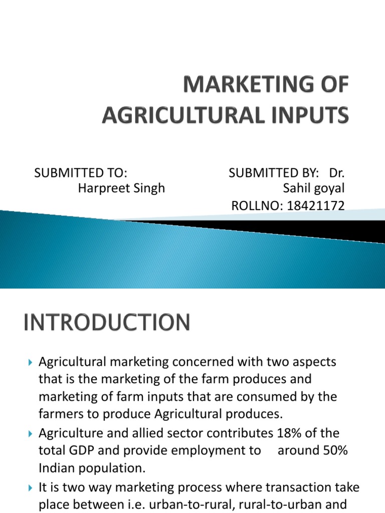 MARKETING OF AGRICULTURAL INPUTS Latesr | PDF | Fertilizer | Agriculture