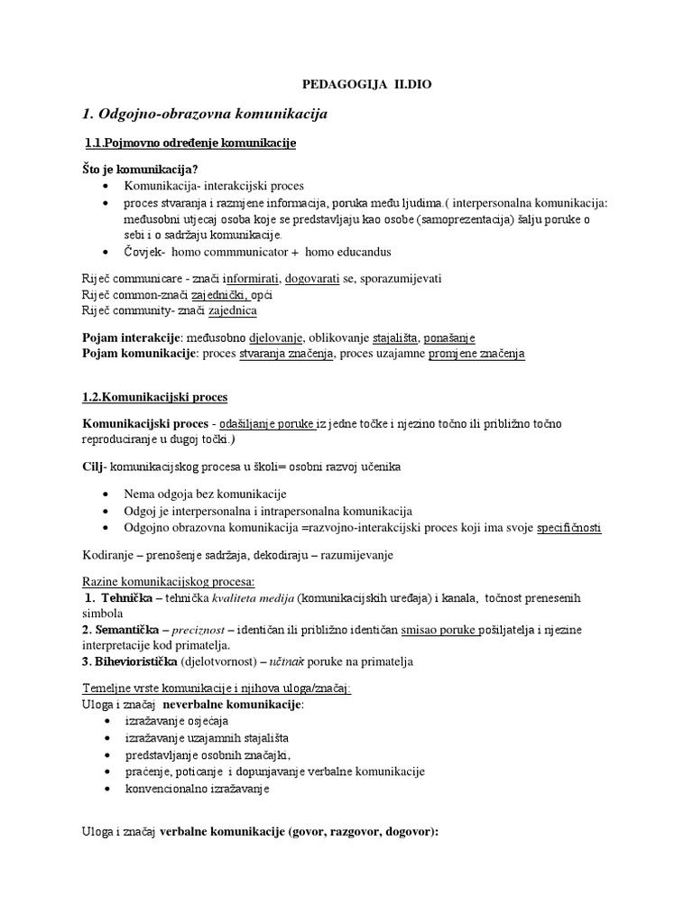 PEDAGOGIJA - Skripta 2.dio | PDF