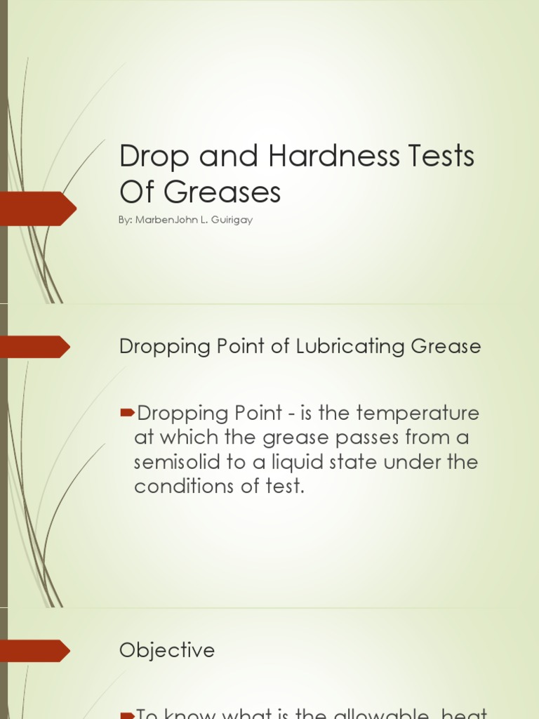 Drop and Hardness Tests of Greases | PDF