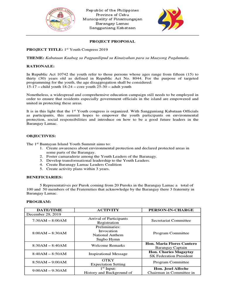 PROJECT PROPOSAL Youth Congress | PDF | Leadership
