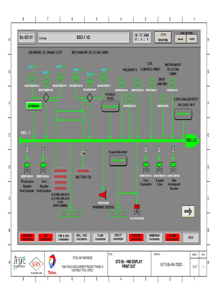 HMI Layout Logic SS For TEST Separator ESD 1 PDF | PDF