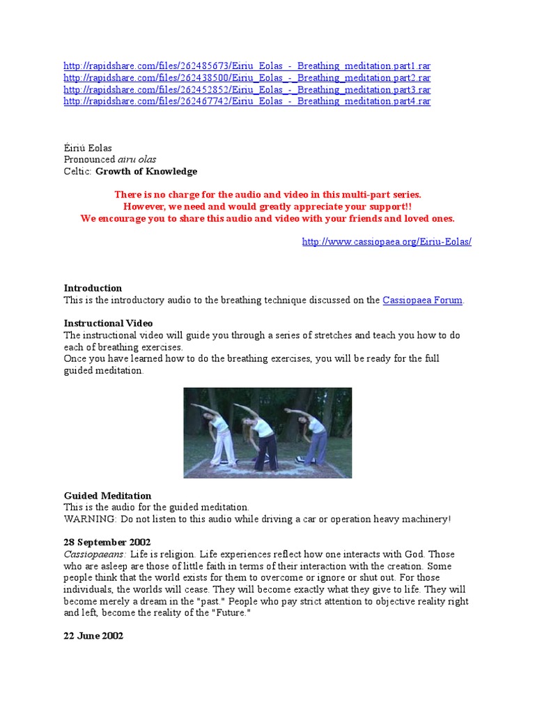 Eiriu Eolas - Breathing Meditation - Links | PDF | Meditation | Reality