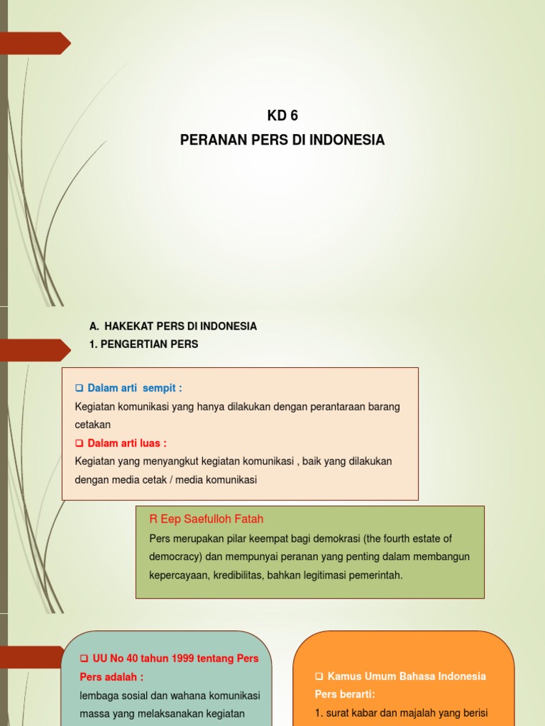 Bab 6 Peranan Pers Di Indonesia | PDF