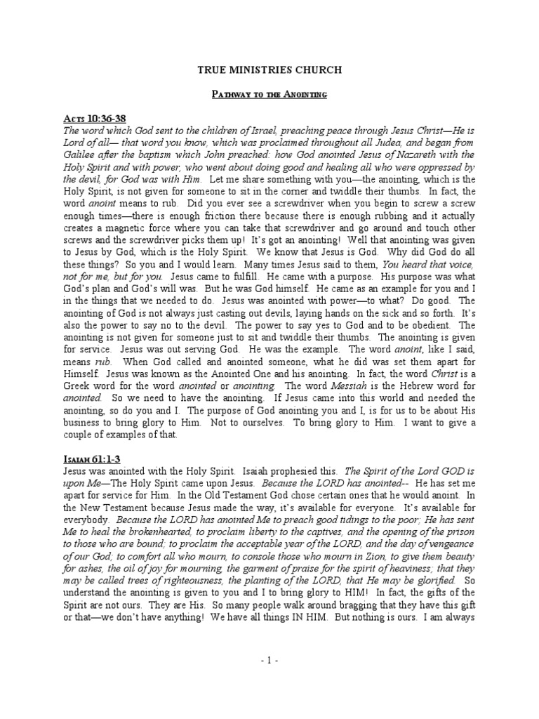 Pathway To The Anointing | PDF | John The Baptist | Christianity