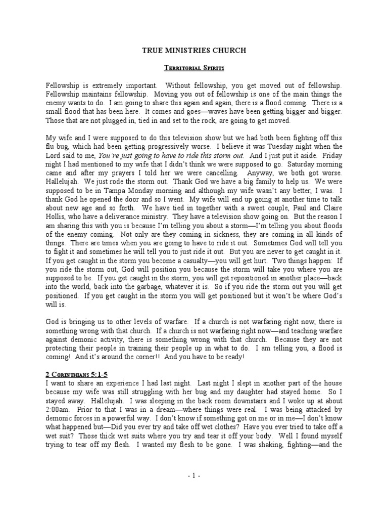 Territorial Spirits | PDF | Satan | Demons