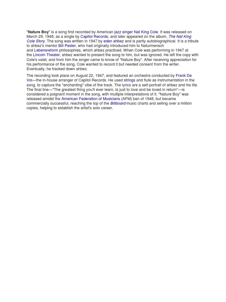 Nature Boy | PDF