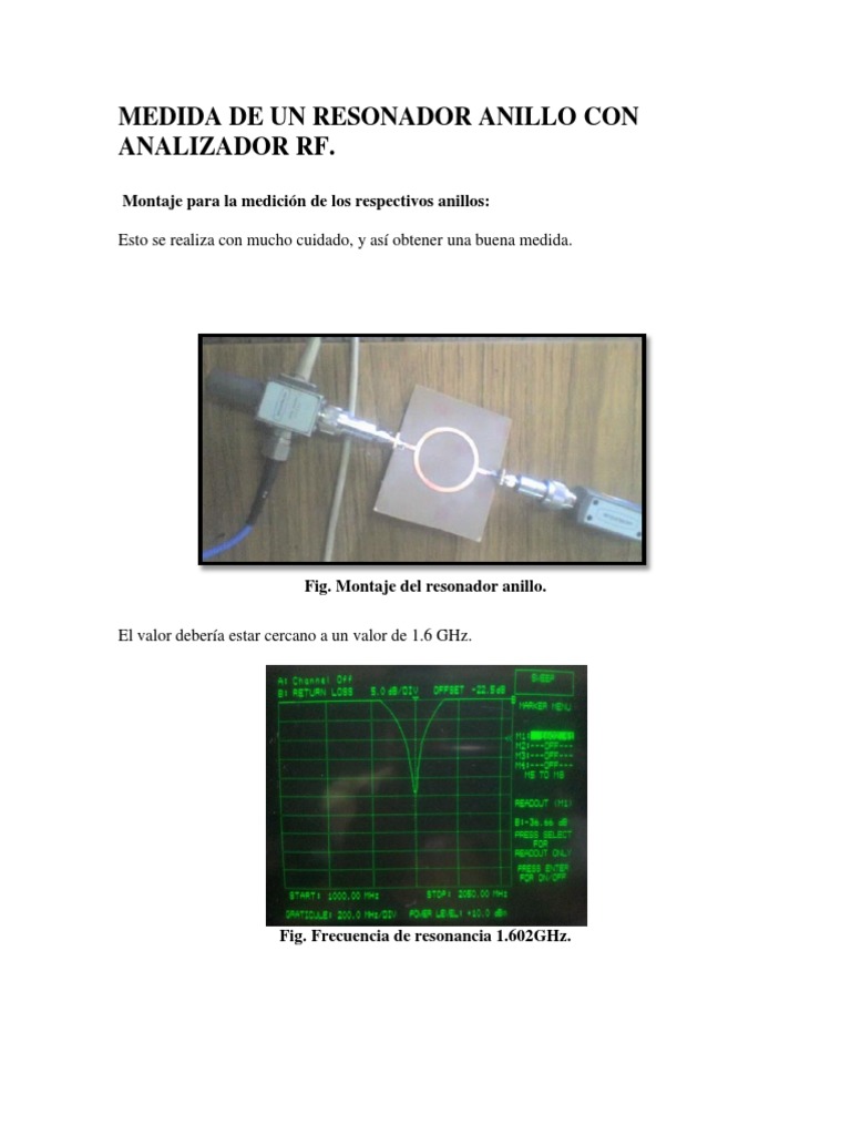 Medición de Resonador Anillo a 1.6 GHz | PDF