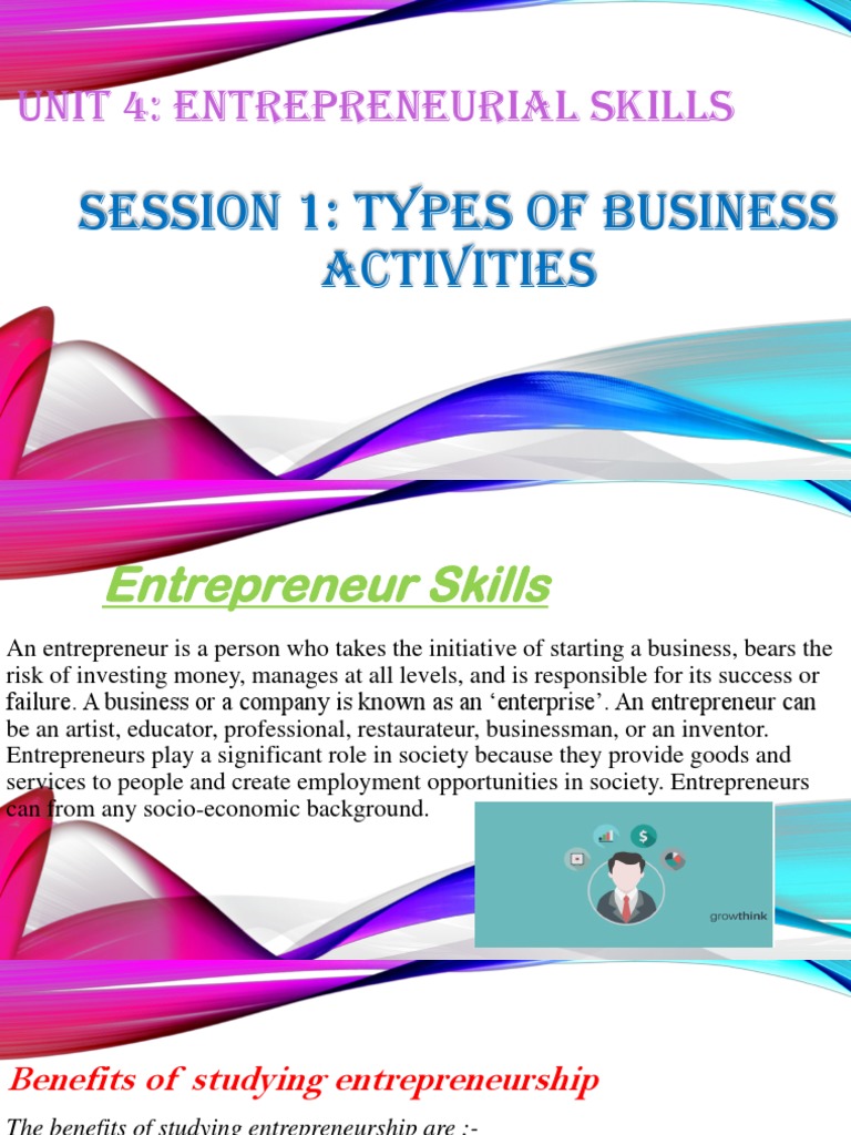 Types of Business Activities | PDF | Entrepreneurship | Corporations