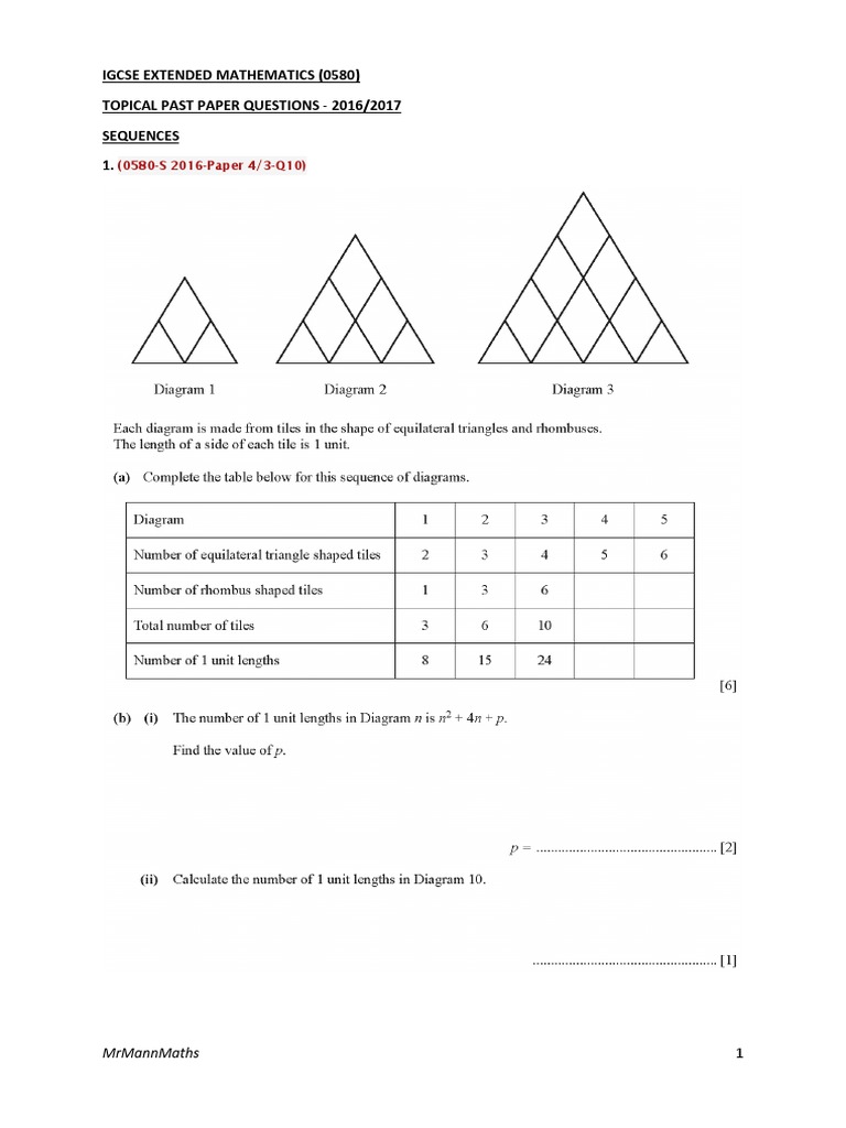2016 2017 Ppqs Sequences QP | PDF