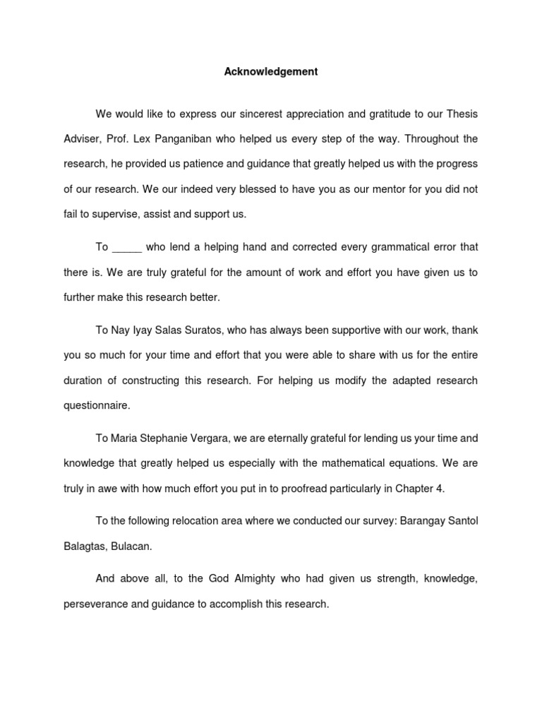 Acknowledgement THESIS | PDF