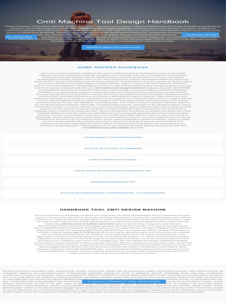 Cmti Machine Tool Design Handbook | PDF