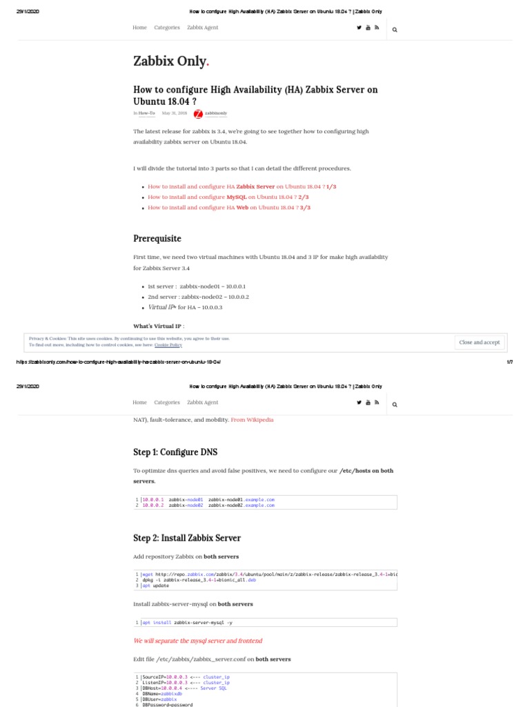 How To Configure High Availability (HA) Zabbix Server On Ubuntu 18.04 ...