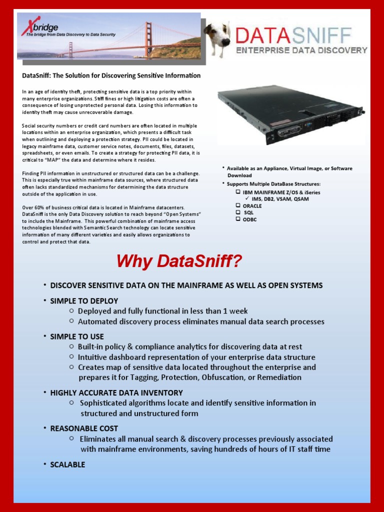DataSniff Discovery Data-Sheet V1 | PDF | Databases | Computing
