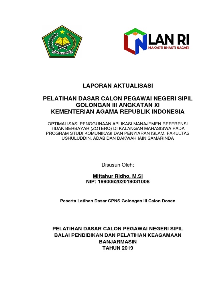 Laporan LATSAR CPNS | PDF