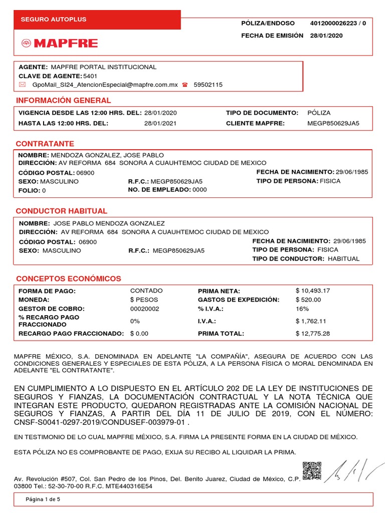 Mazda 3 2017 | PDF | Póliza de seguros | Servicios financieros