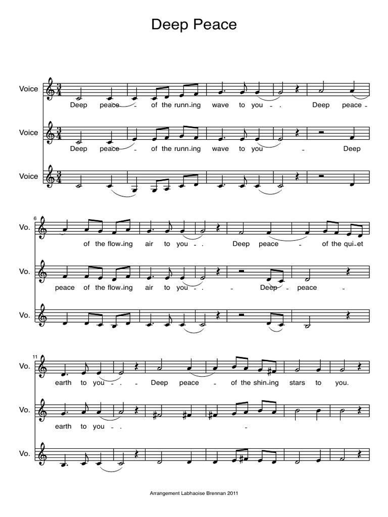 Deep Peace 3-Part | PDF