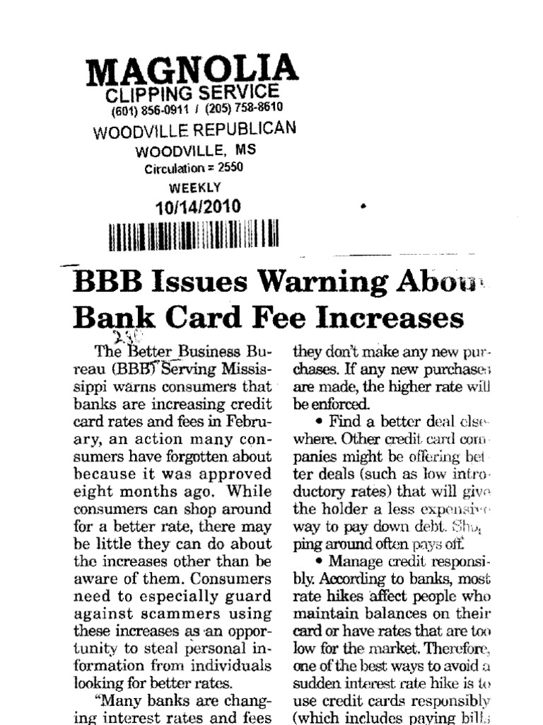#280 BBB 10-28-10 62 | PDF | Credit Card | Interest