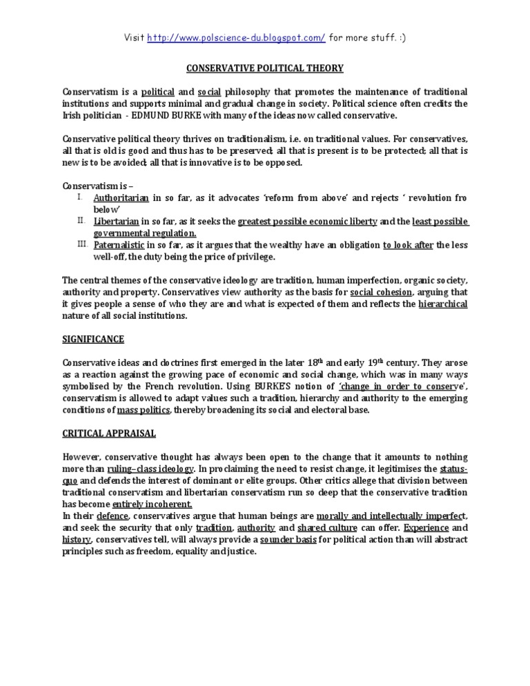 Conservative Political Theory | PDF | Conservatism | Political Philosophy