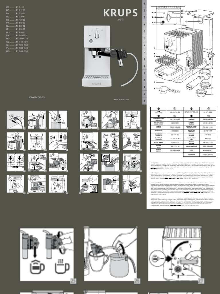Manual KRUPS xp345 PDF | PDF