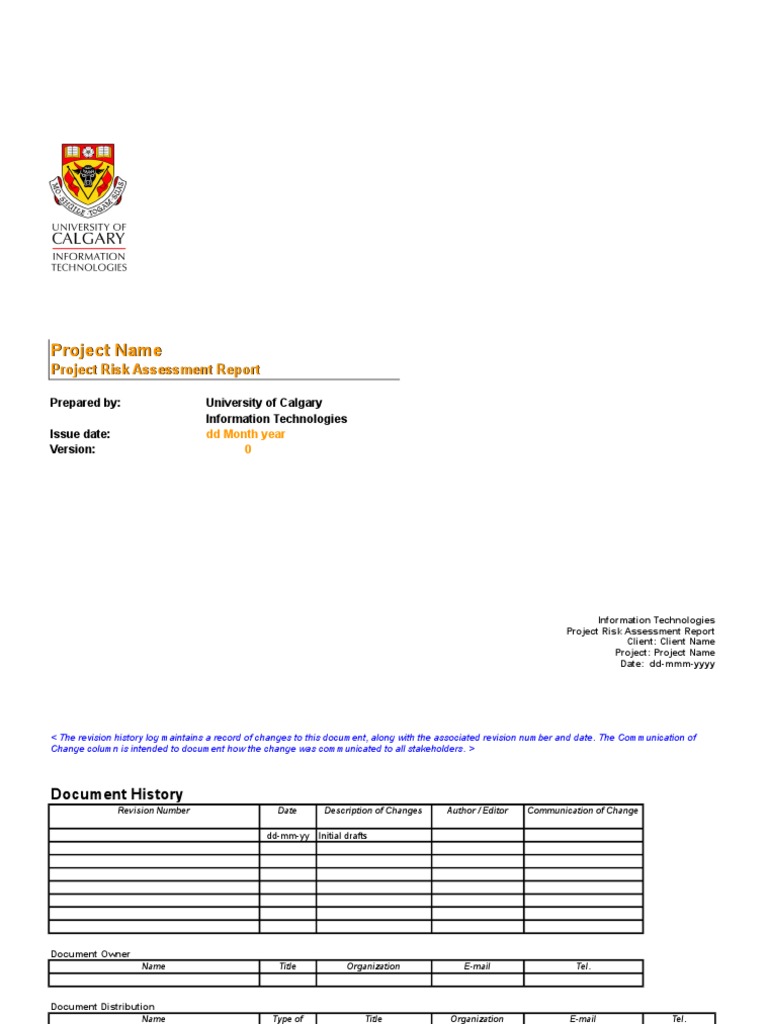 Project Risk Assessment Report | Download Free PDF | Project Management ...