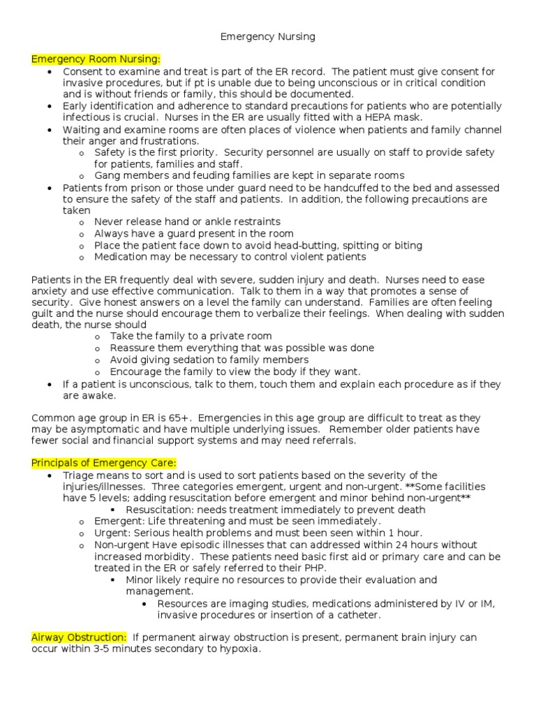 Emergency Nursing | Download Free PDF | Bleeding | Emergency Department
