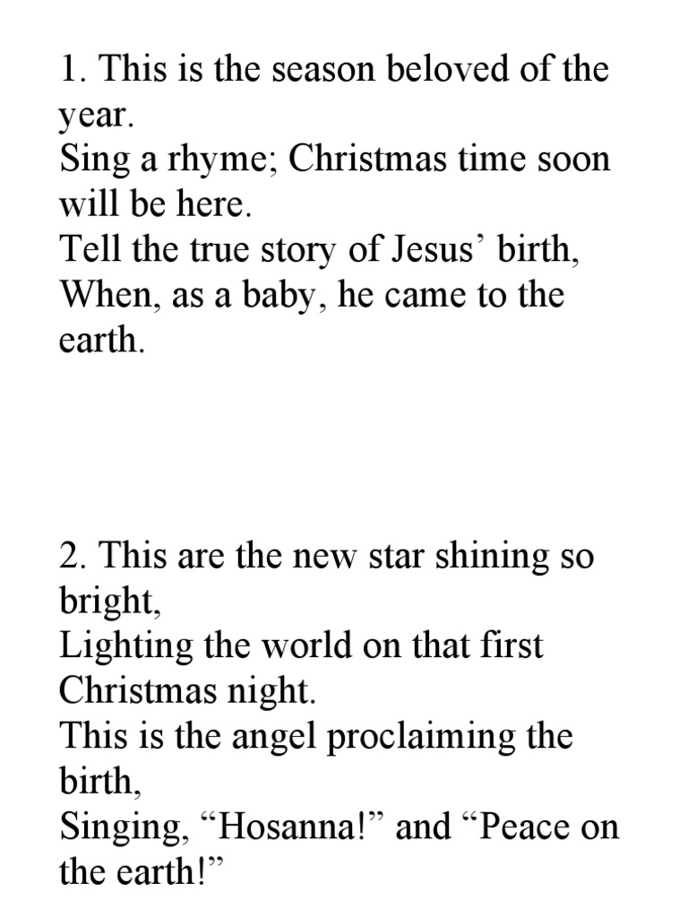 Nativity Song: The Story of Jesus' Birth | PDF