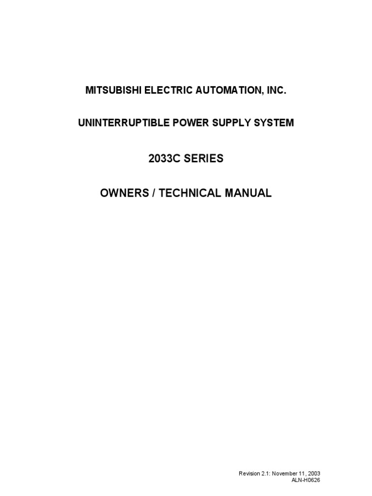 MITSUBISHI Ups 2033c Series PDF | PDF | Power Inverter | Battery Charger