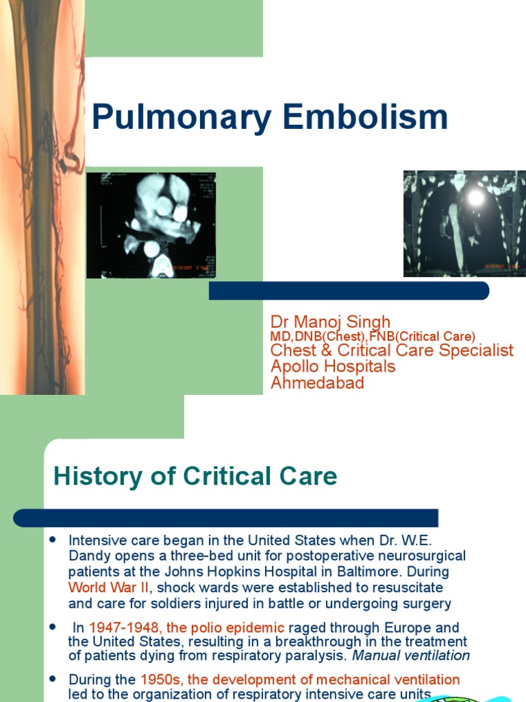 Understanding Pulmonary Embolism Risks | PDF | Intensive Care Medicine ...