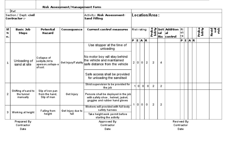 Sand Filling | PDF | Occupational Safety And Health | Prevention