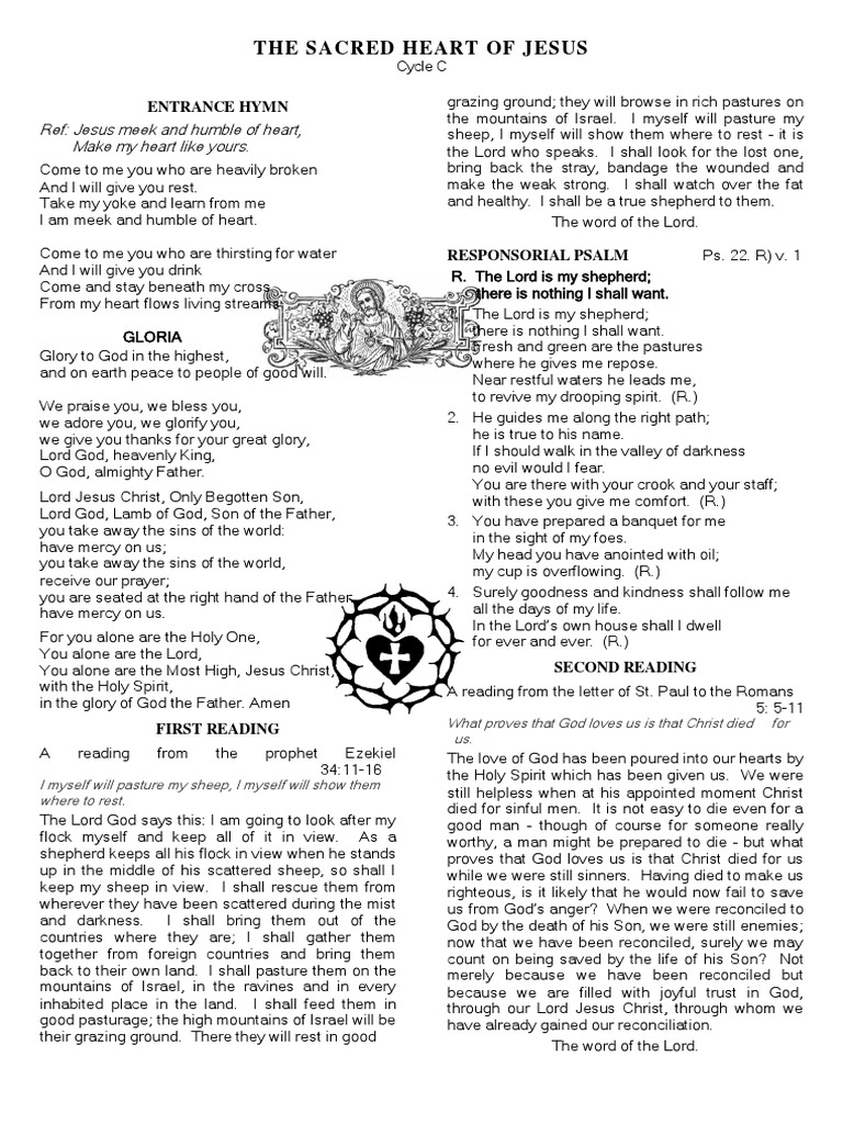 Solemnity of The Most Sacred Heart of Jesus - Cycle C PDF | PDF | God ...