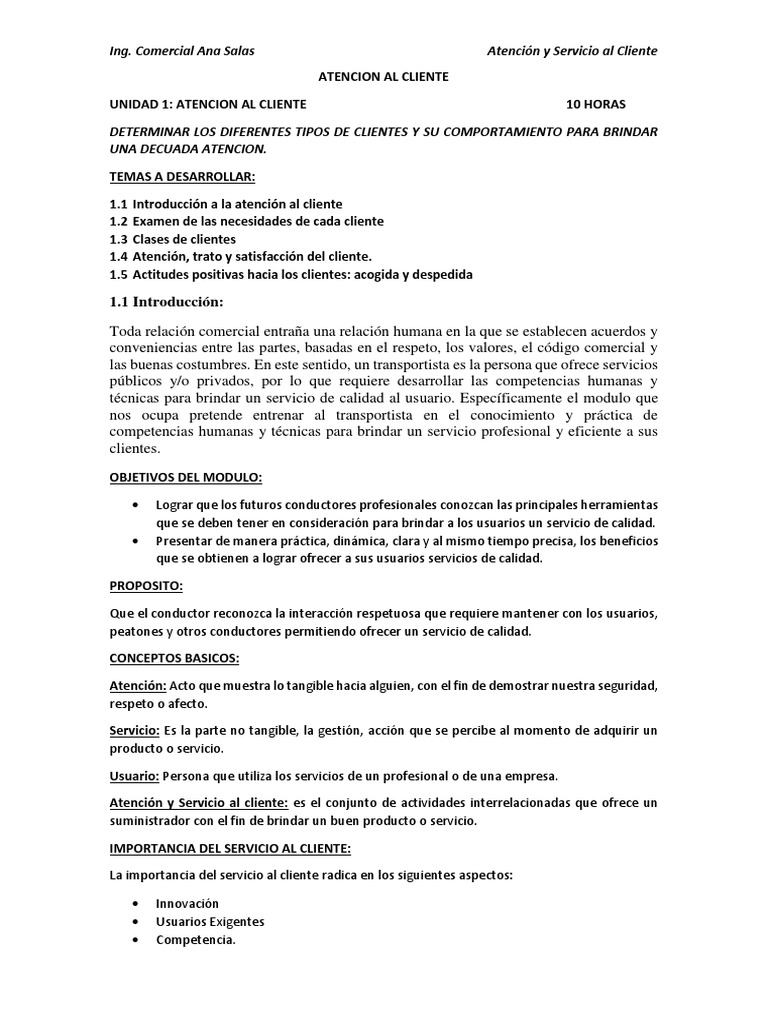 ATENCION AL CLIENTe2 | PDF | Pensamiento crítico | Cliente