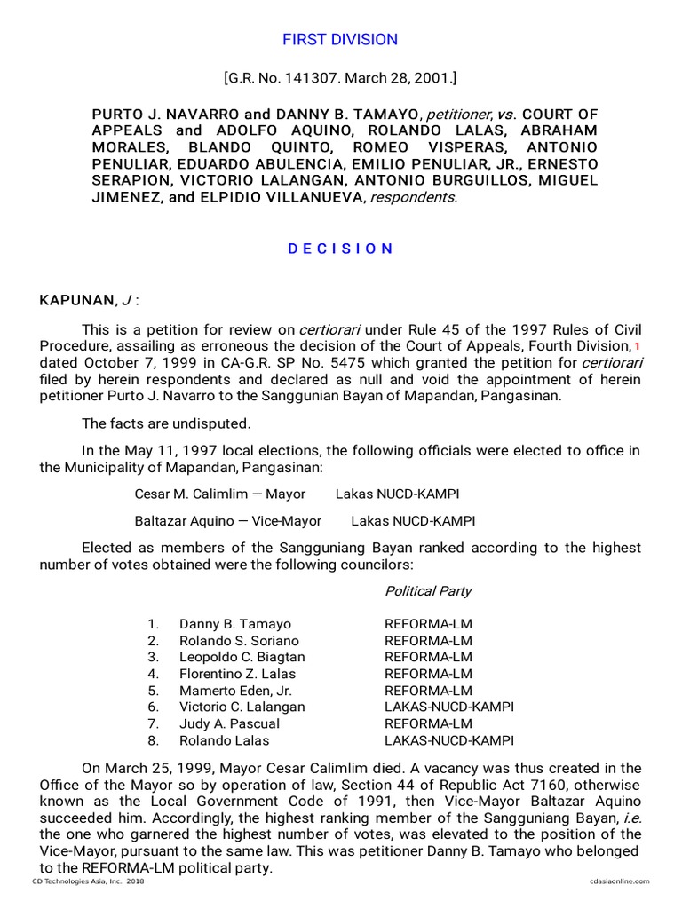 115392-2001-Navarro v. Court of Appeals | PDF | Statutory ...