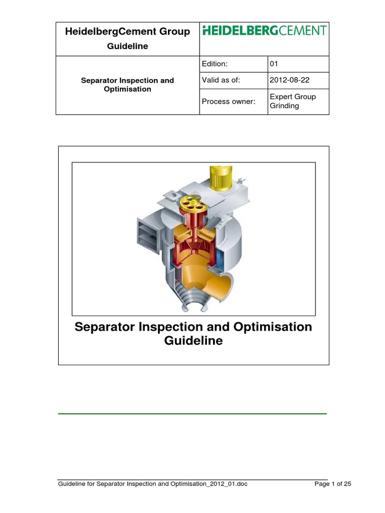 Guideline Separator Inspection | PDF | Particle Size Distribution | Turbine