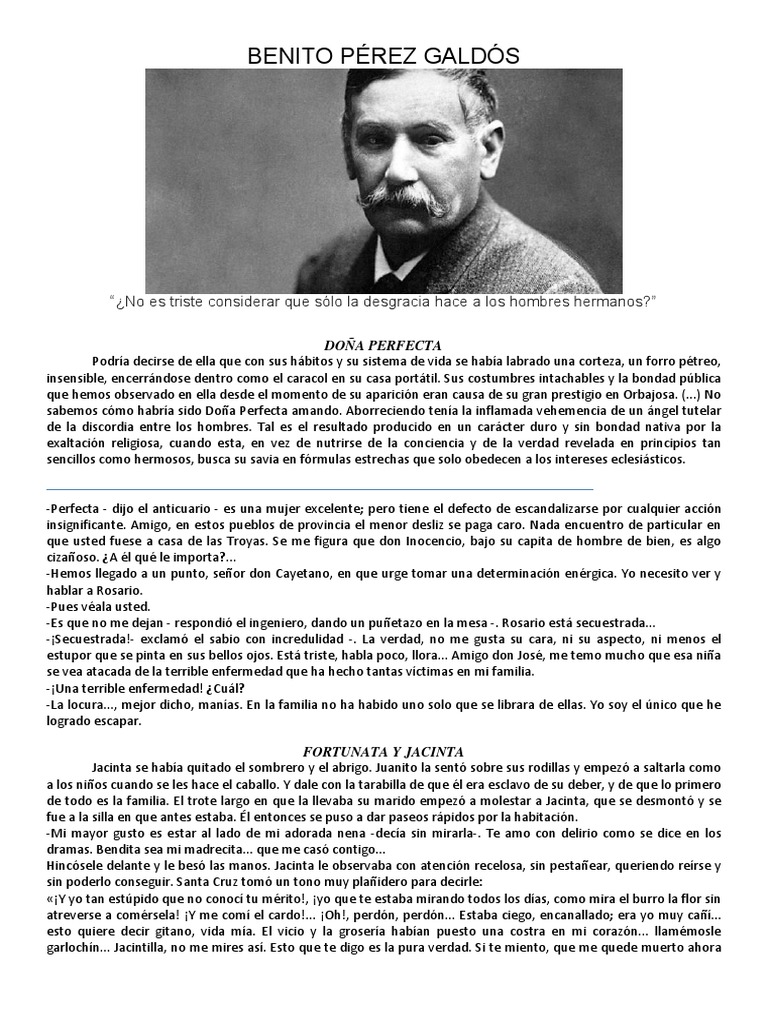 Textos Benito Pérez Galdós | PDF | Narrativa | Percepción