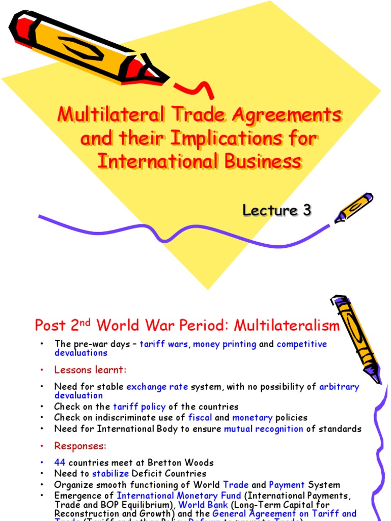 Lecture 3 - Multilateral Agreement and International Business | PDF | World Trade Organization ...