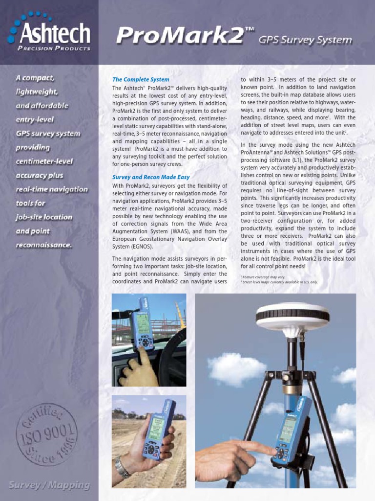 Ashtech ProMark2 Datasheet EN | PDF | Surveying | Global Positioning System