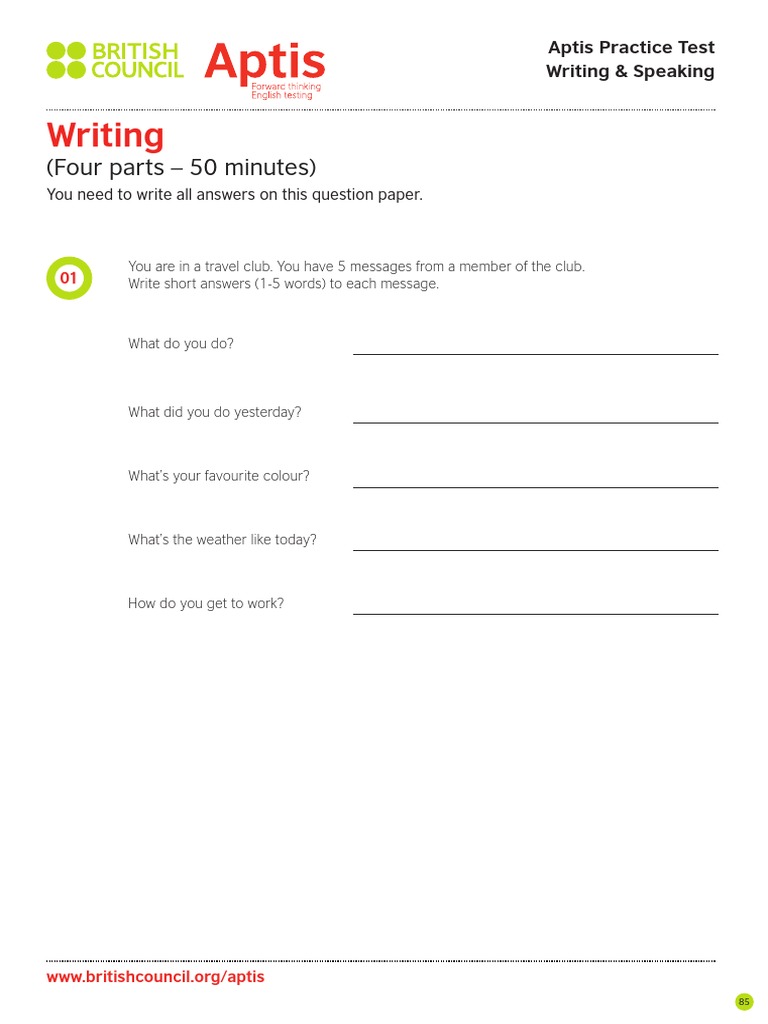 4 Writing Aptis Web Page | PDF | Question