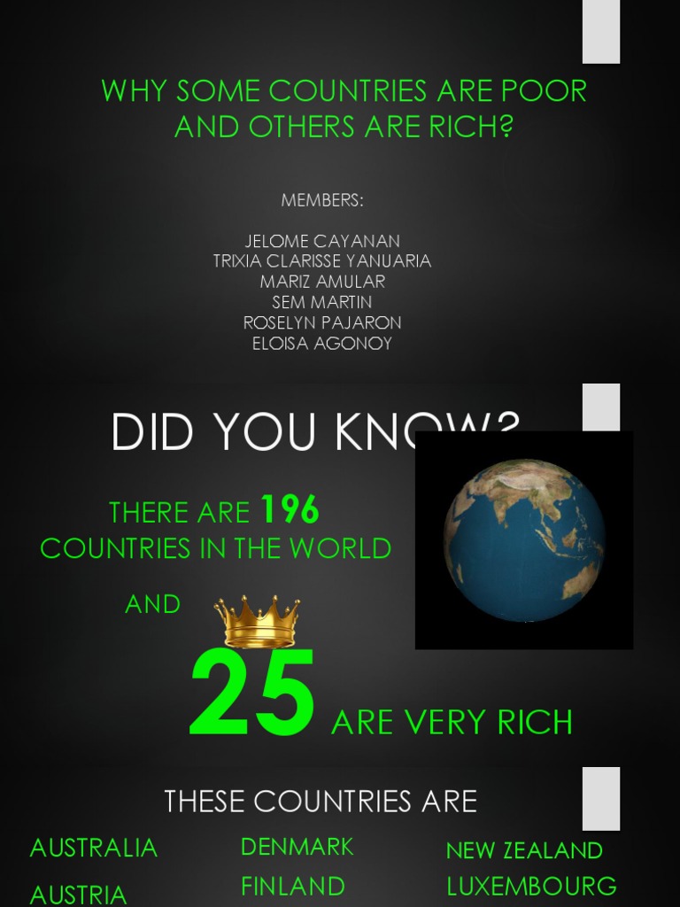 Why Some Countries Are Poor and Others Are Rich | PDF | Poverty ...
