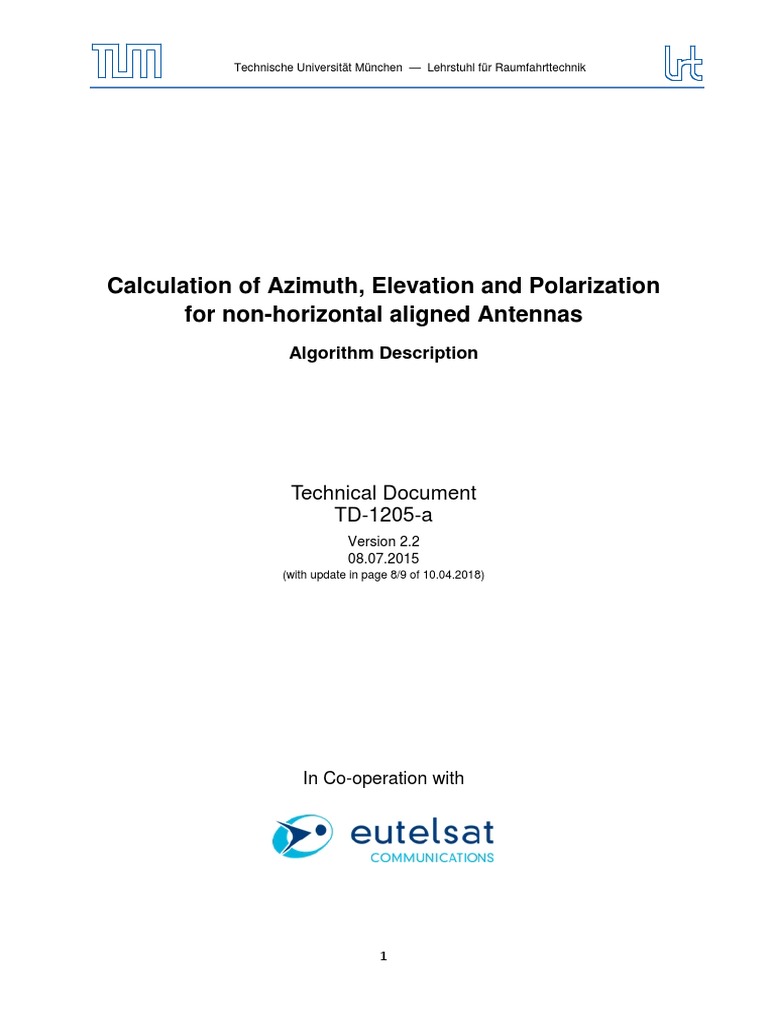 Azimuth Elevation Polarization PDF | PDF | Azimuth | Cartesian ...