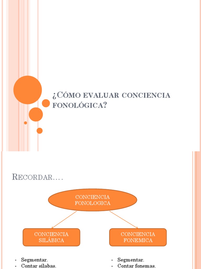Cómo Evaluar Conciencia Fonológica | PDF | Sílaba | Semiótica