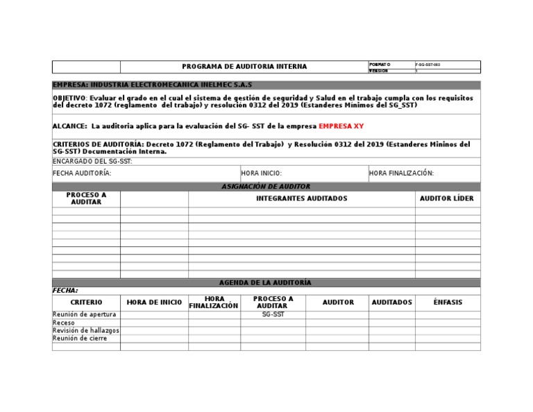 Programa de Auditoria Interna | PDF