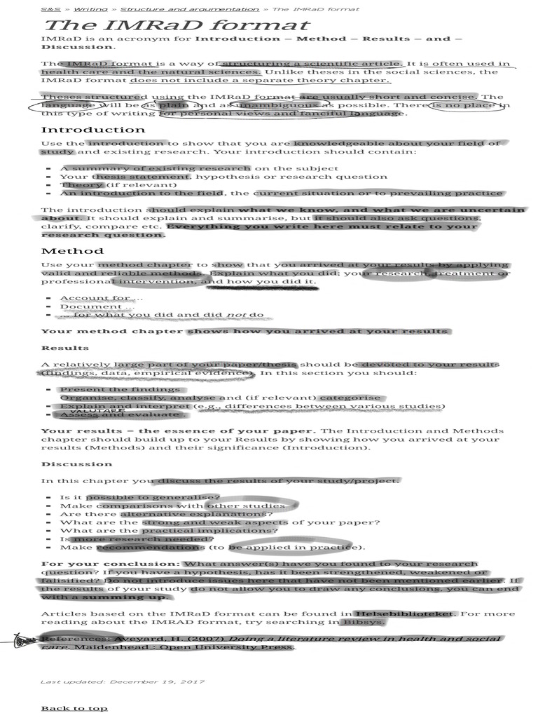The IMRaD Structure | PDF | Scientific Method | Theory