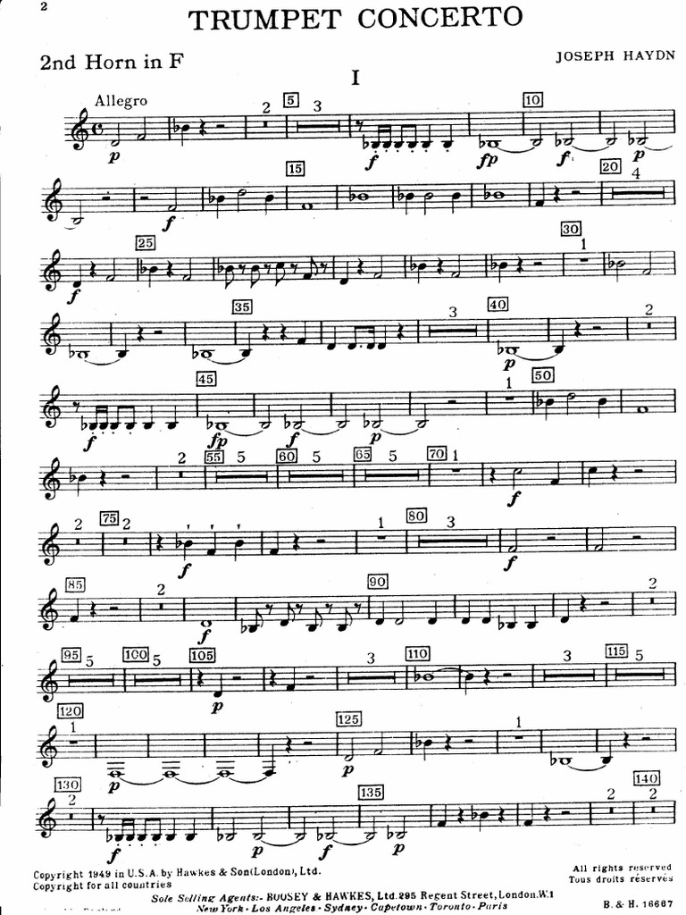 Haydn Trumpet Concerto Horn 2 Part PDF | PDF