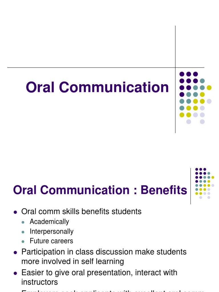 Benefits of Oral Communication Skills | PDF | Public Speaking ...
