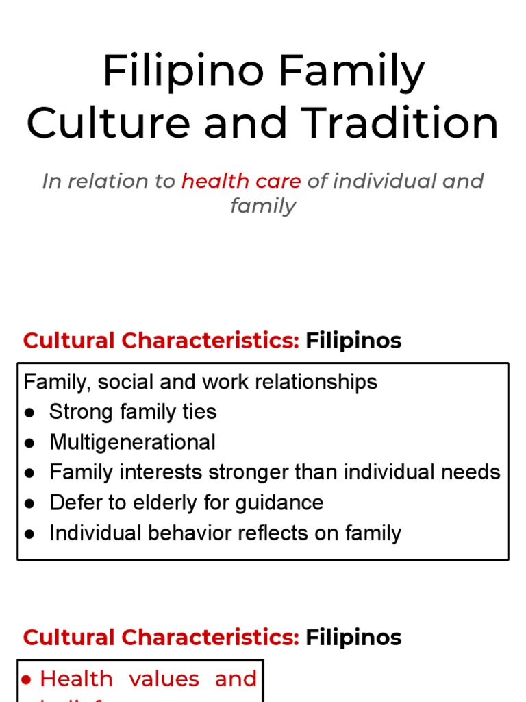 CHN Filipino Family Culture and Tradition | PDF