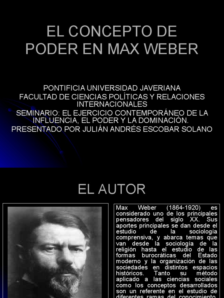 El Concepto de Poder en Max Weber | PDF | Legitimidad (política) | Max ...