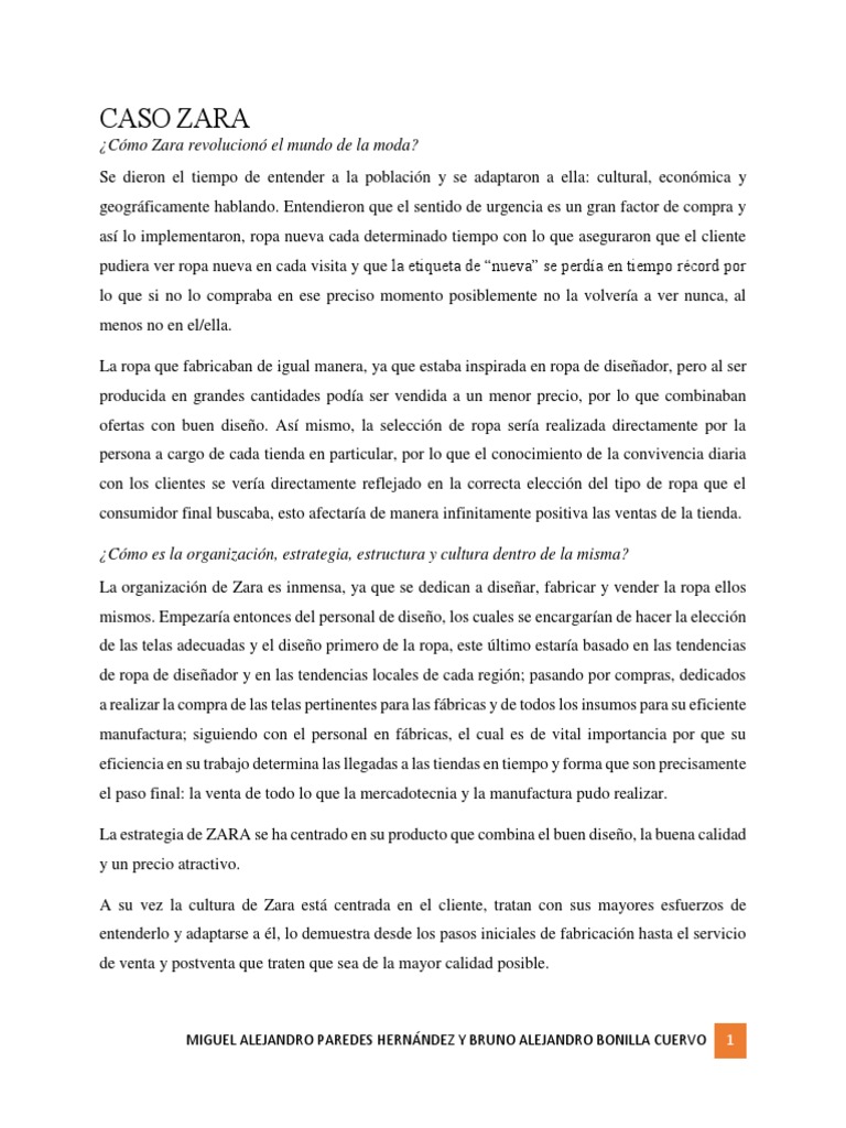 Caso Zara | PDF | Cliente | Ropa