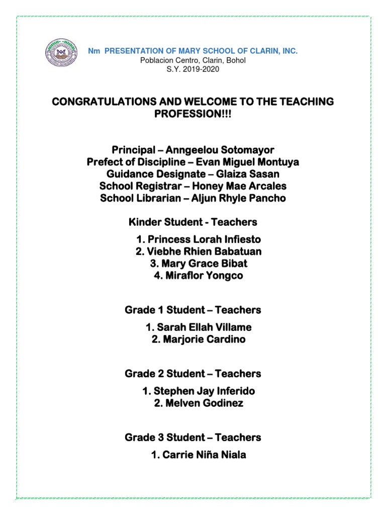 Student Teacher | PDF