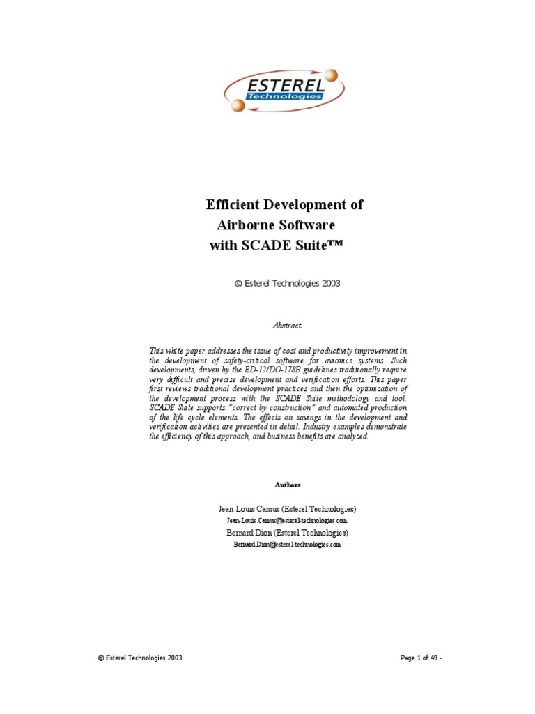 Efficient Development of Airborne Software With SCADE Suite | PDF ...