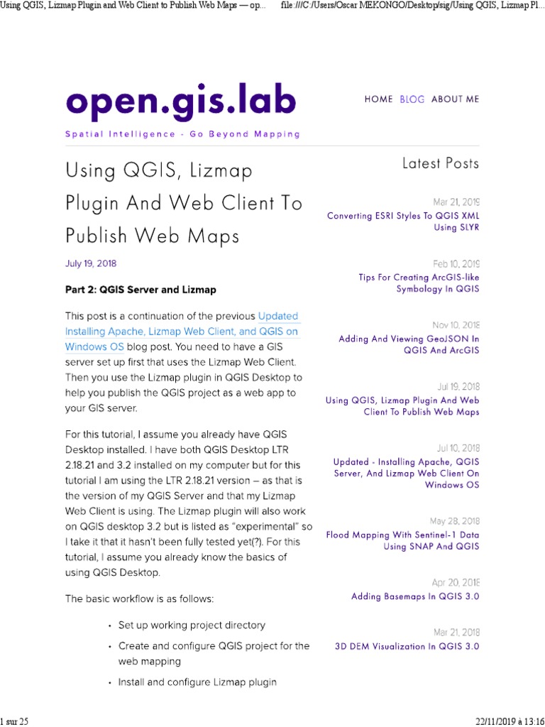 Using Qgis Lizmap Plugin And Web Client To Publish Web Maps Open Gis Pdf Web
